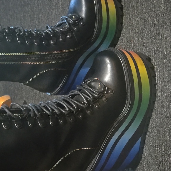 Dolls Kill | Shoes | Dolls Kill Black Platform Boots With Rainbow Sole ...
